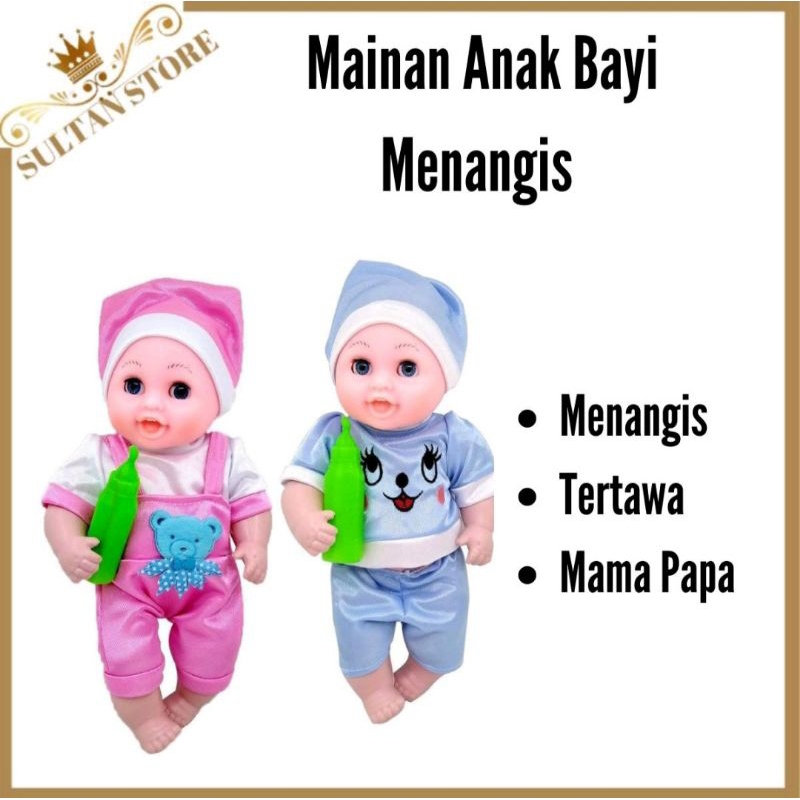 Jual mainan anak boneka bayi dot bisa nangis mirip asli balita b760 ...