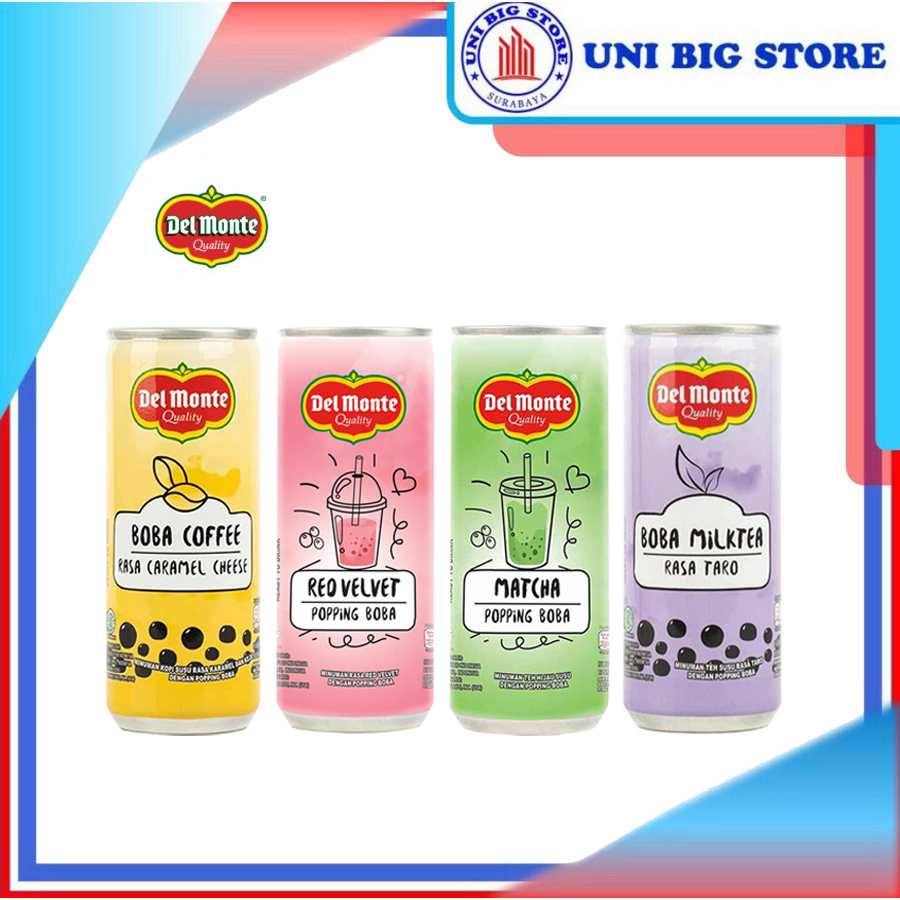 Jual Delmonte Del Monte Boba Milk Tea Taro - Coffee Caramel Cheese ...