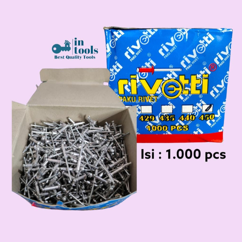 Jual Paku Rivet Rivetti UK 450 Isi 1000 Pcs | Shopee Indonesia