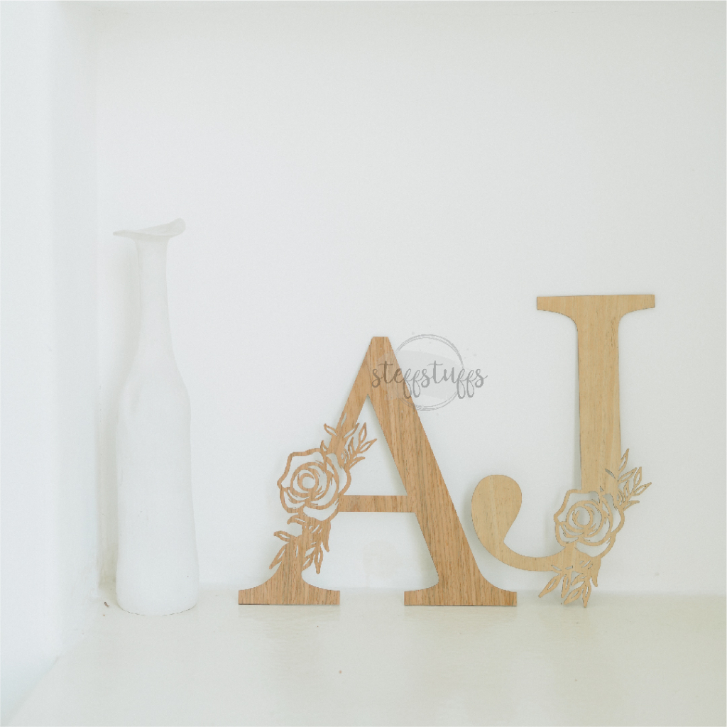 Jual FLORAL INITIAL PLAQUE | Hiasan Dinding Dekorasi Kamar Anak Nama ...