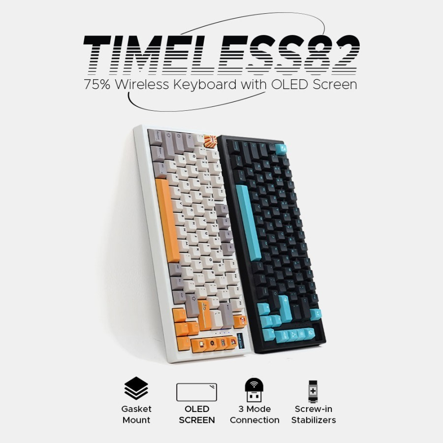 Jual Noir Timeless82 PBT OLED Wireless Mechanical Gaming Keyboard ...