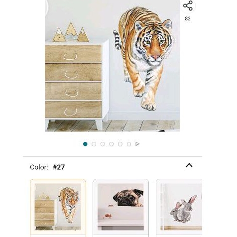 Jual Wall sticker stiker dinding gambar macan harimau | Shopee Indonesia