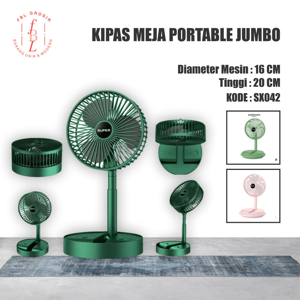 Jual KIPAS ANGIN MEJA SUPER/KIPAS LIPAT TELESKOPIK/KIPAS ANGIN MEJA ...