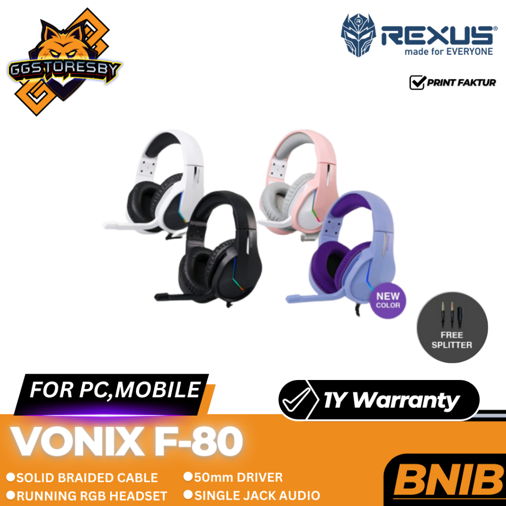 Jual Rexus Vonix F80 Rgb Gaming Headset | Shopee Indonesia