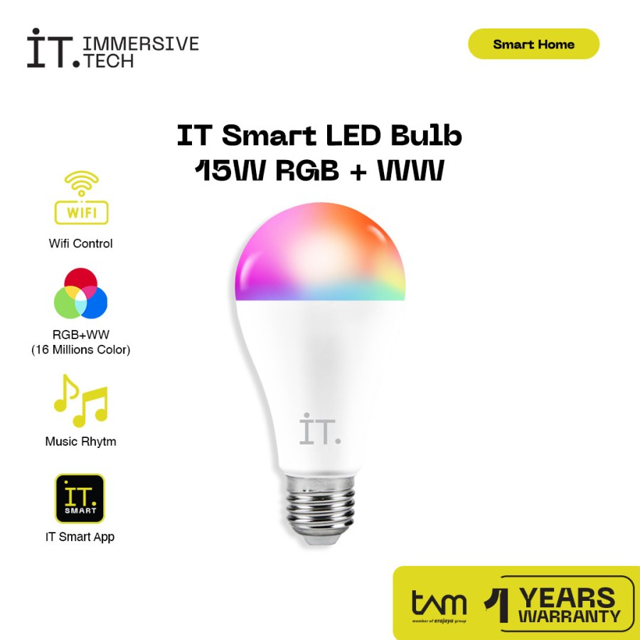 Jual IT Smart LED Bulb 15W RGB+WW L02 | Shopee Indonesia