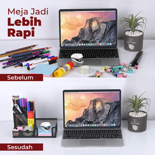 Jual Memo Holder Desk Set Tempat Pena Tulis Meja Kantor Jaring Besi 3 ...
