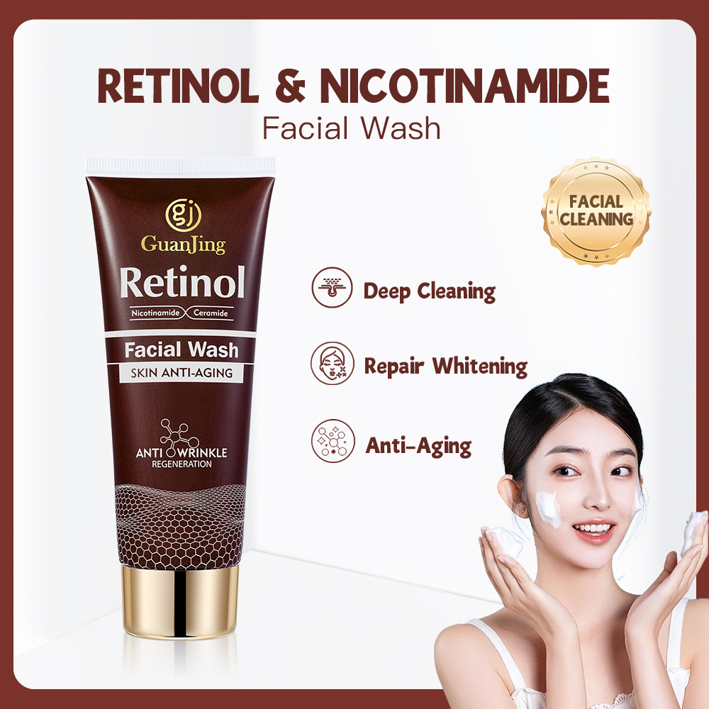 Jual Guanjing Retinol Facial Wash Nicotinamide Whitening Ceramide Anti ...
