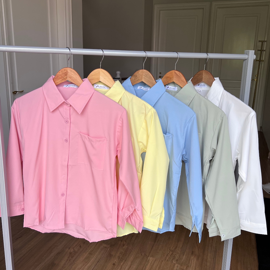 Jual (CLOTEE) C07 Top | Kemeja Lengan Panjang Bahan Katun POPLIN ...