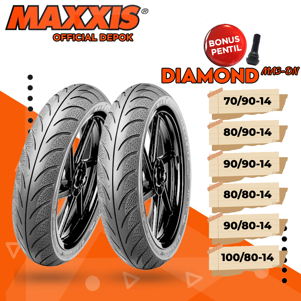 Jual Ban Maxxis Diamond MA-3DN Ring 14 (70/90 80/90 90/90 80/80 90/80 ...