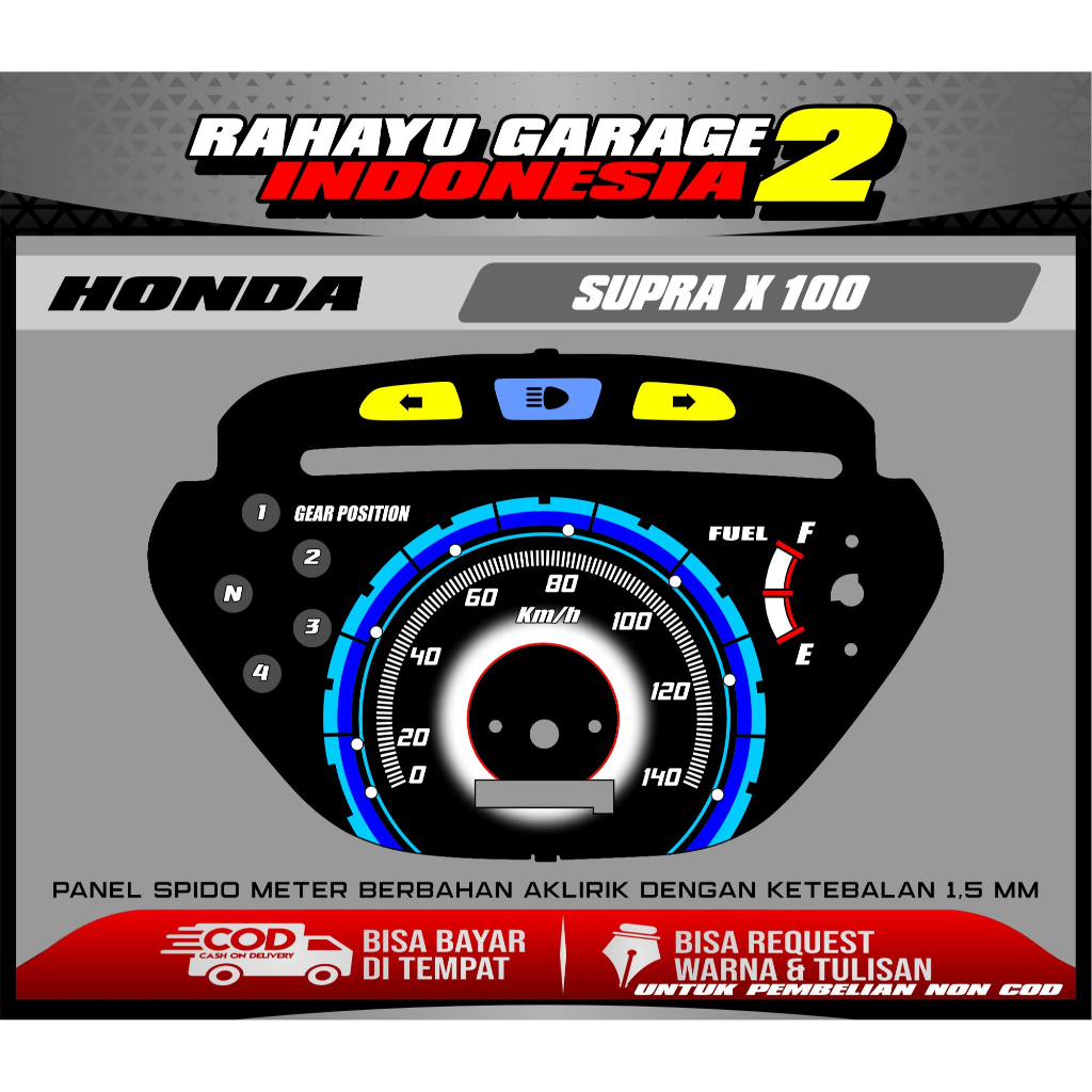 Jual papan speedometer custom supra x 100 panel spido meter custom ...