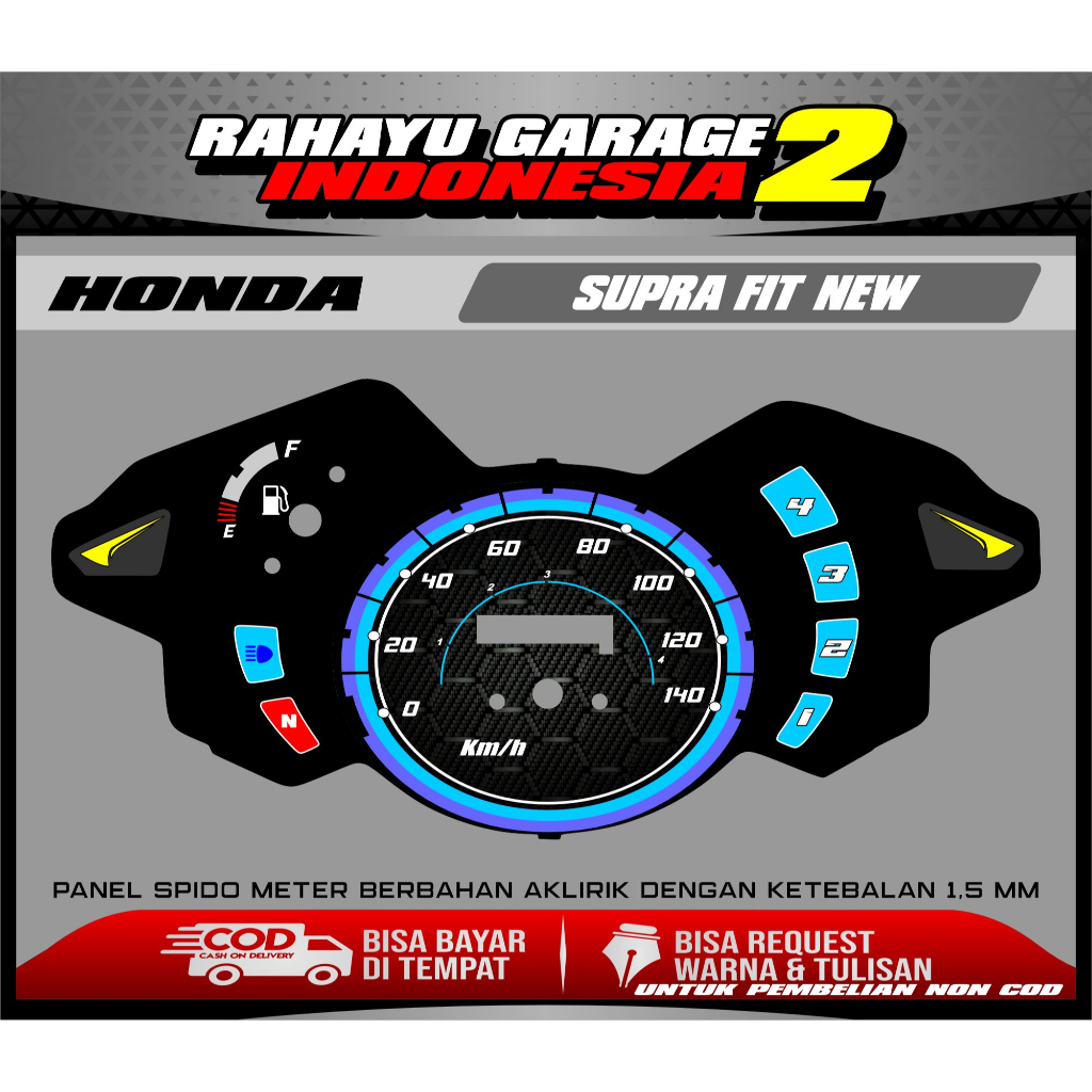 Jual papan speedometer custom supra fit new panel spifo meter custom ...