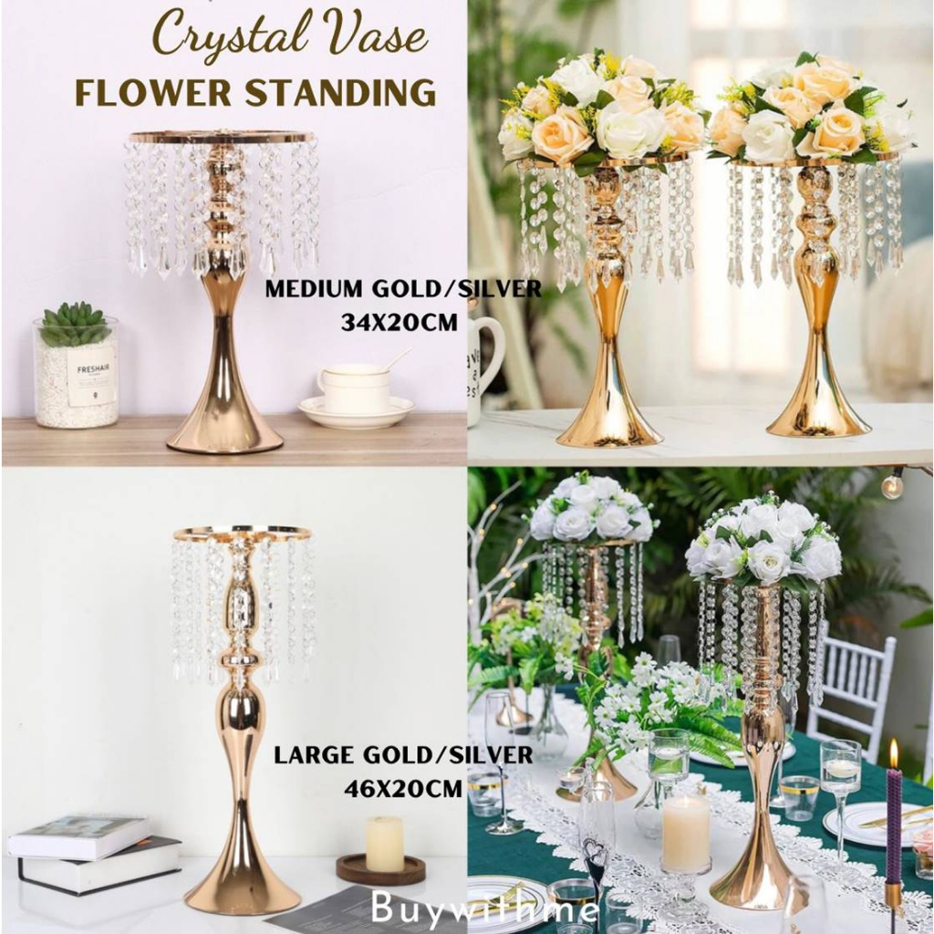 Jual Curve Mermaid Crystal Centerpiece Flower Holder / Vase Tempat ...