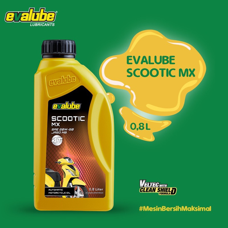 Jual OLI EVALUBE SCOOTIC MX SAE 20W-50 800 ML ORIGINAL (KUNING ...