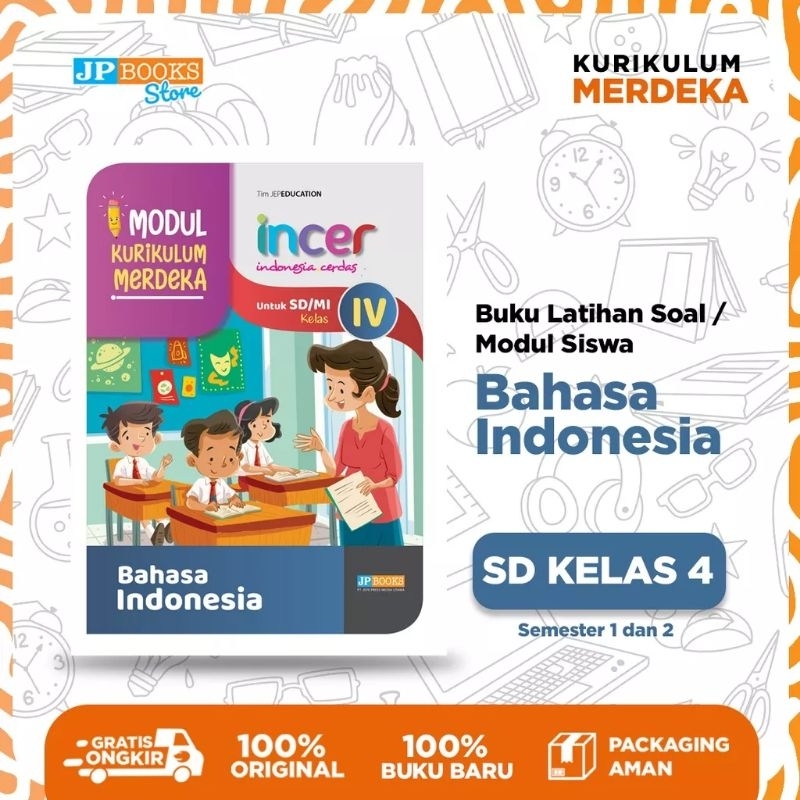 Jual BUKU LATIHAN SOAL-SOAL MODUL SISWA INCER Bhs Indonesia KLS 4 SD SEMESTER 1 DAN 2 plus kunci ...