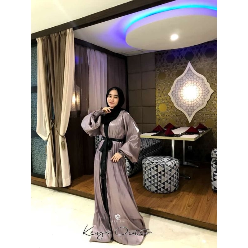 Jual Abaya Outer silk/outer Shimmer/dress Shimmer/Jenna eid series ...