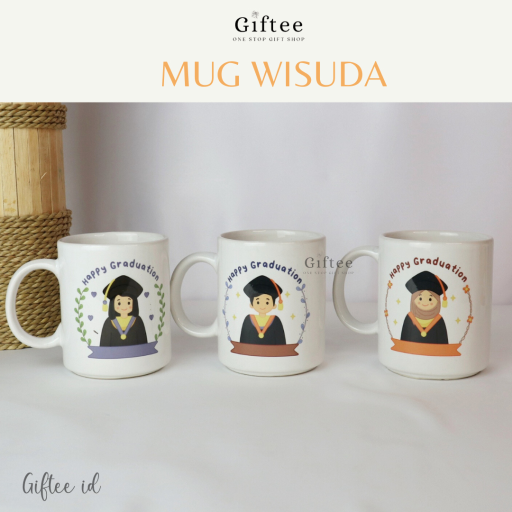 Jual GELAS MUG TEMA WISUDA GRADUATION PERNIKAHAN WEDDING KARAKTER ...