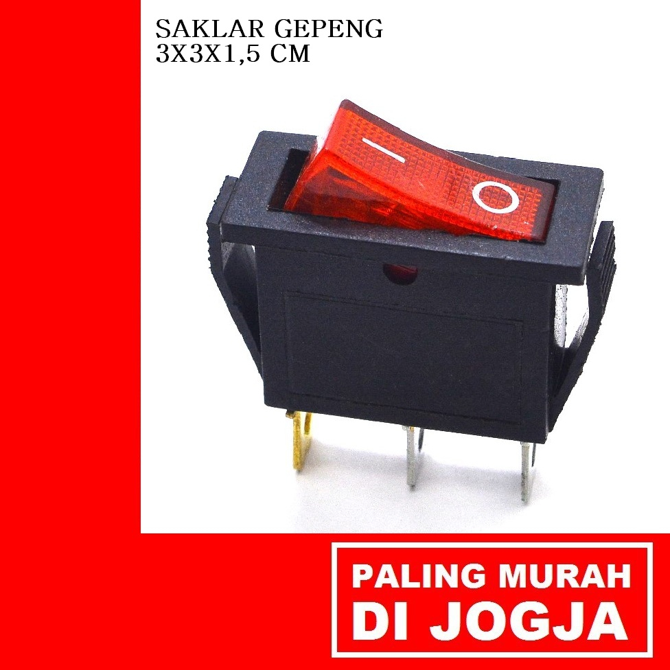 Jual 5J saklar on off gepeng lampu merah 3 pin tipis ac dc nyala led ...