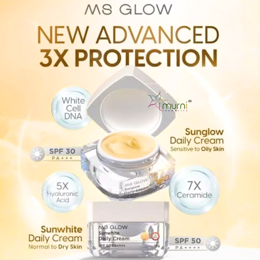 Jual MS GLOW DAILY CREAM SPF 50 PA++++, SPF 30 PA ++++ , 12GR ...