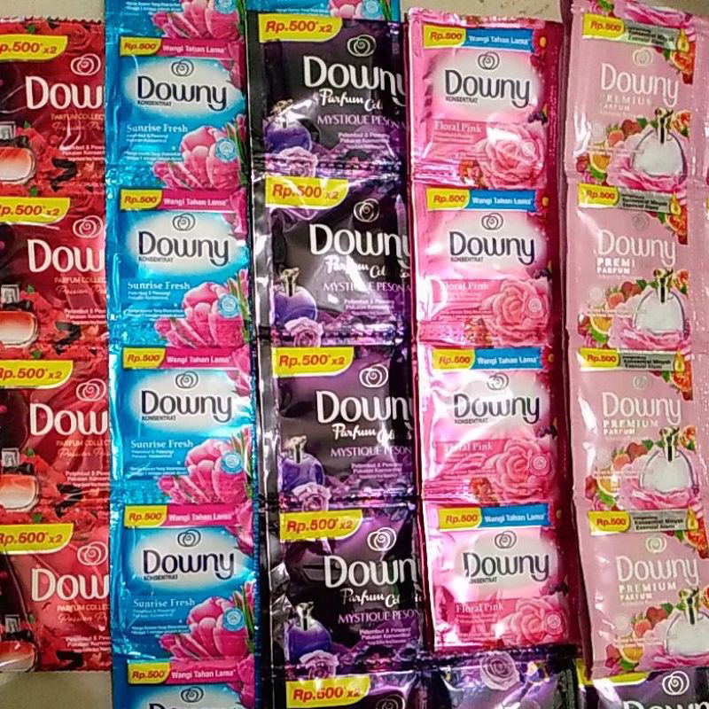 Jual DOWNY KEMASAN 500 PEWANGI DAN PELEMBUT PAKAIAN / 1 RENCENG ISI 12 ...