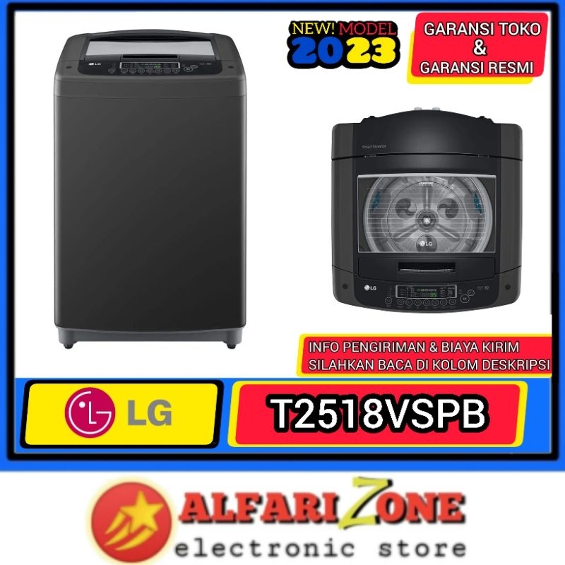 Jual LG T2518VSPB Mesin cuci LG 18 kg 1 tabung mesin cuci 18kg LG top loading inverter hitam ...