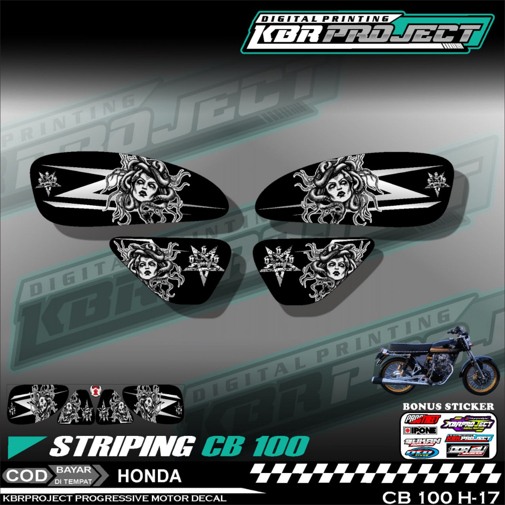 Jual CB 100 MEDUSA STIKER STRIPING MOTOR KEREN LIS VARIASI CB 100 ...