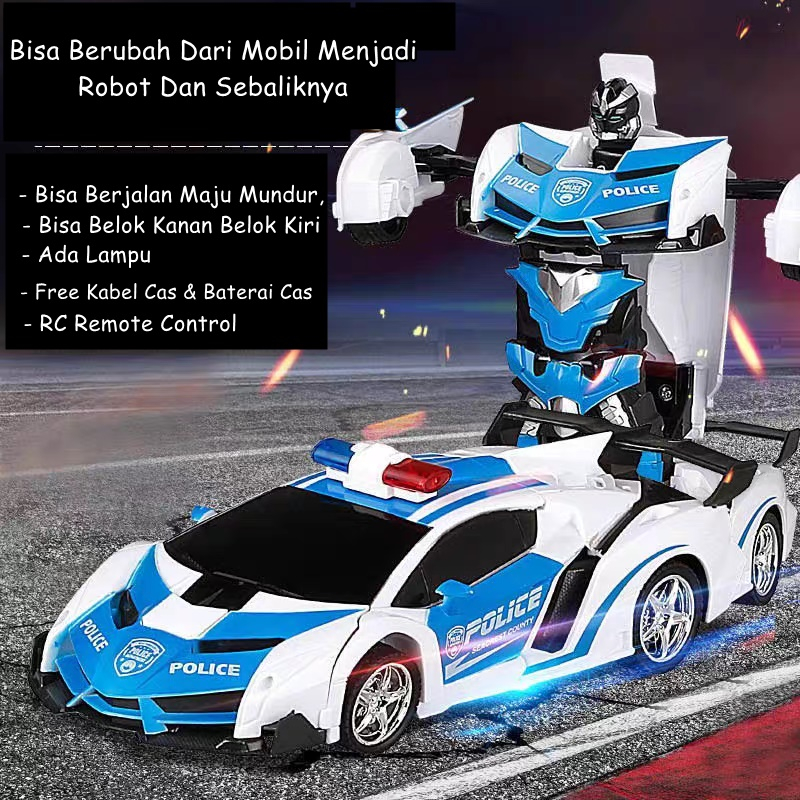Jual Remote Control Car Robot Transformer Fullset Toys Mobil Free ...