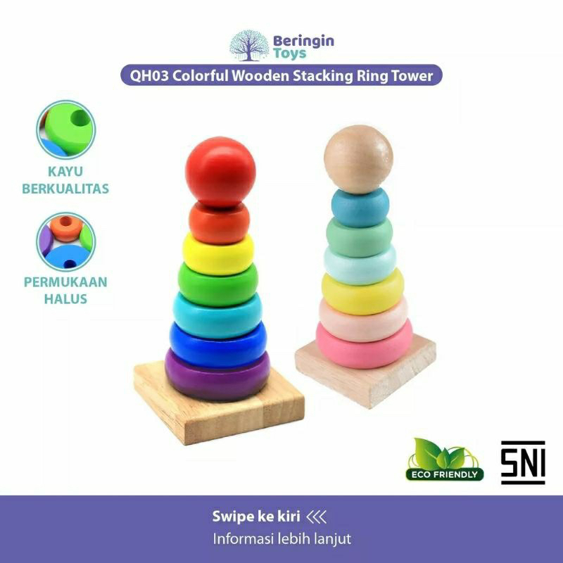 Jual Mainan Edukasi Montesori Donat Susun Melatih Sensori Fokus dan ...
