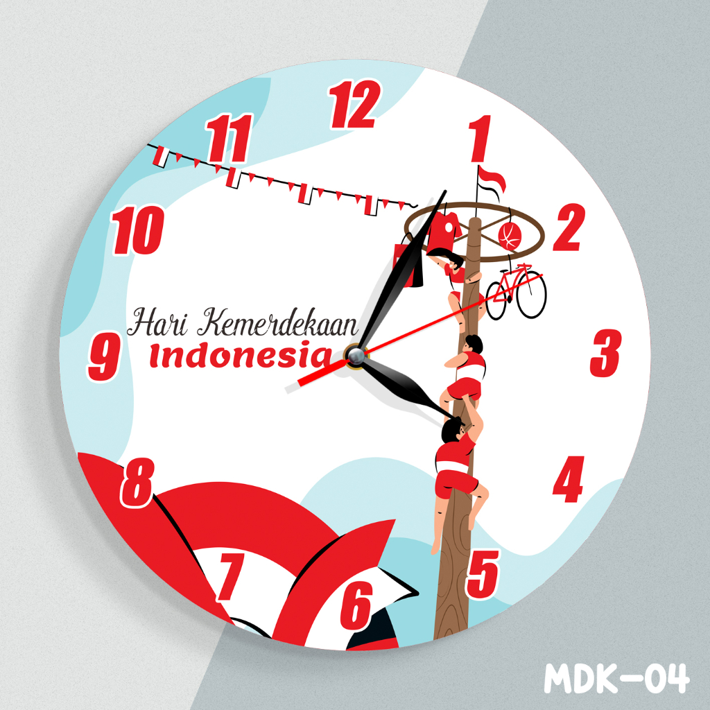 Jual Jam Karakter Bandung - Jam Dinding Hari Kemerdekaan Indonesia HUT ...