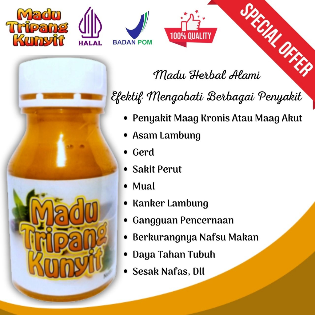 Jual Madu Herbal Tripang Kunyit Untuk Penyembuhan Gangguan Pencernaan
