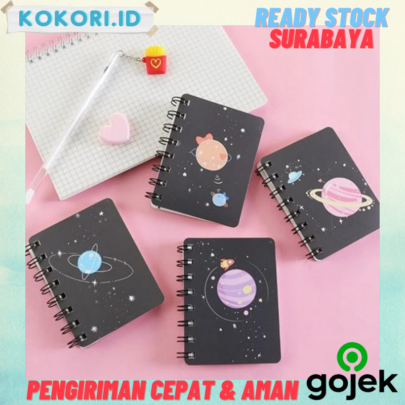 Jual Note Book Kecil Mini A7 Notebook Spiral Memo Kecil Motif Space ...