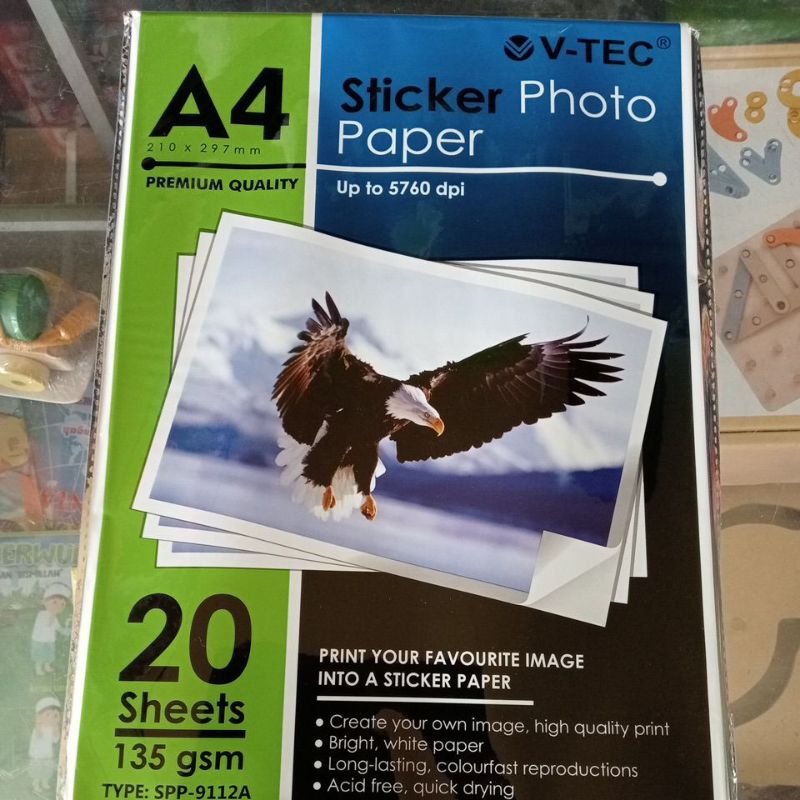 Jual Kertas Foto Adhesive / Sticker Photo Paper Ukuran A4 135 gsm ...