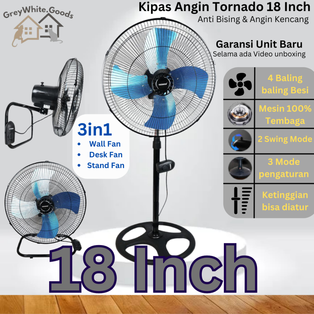 Jual Kipas Besi Tornado 18 Inch 16 Inch 12 Inch 3in1 Besar Hemat Daya ...