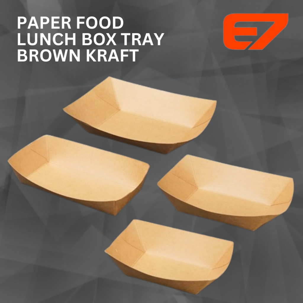 Jual Paper Food Tray Brown Kraft Lunch box Kertas Alas Tatakan Makanan ...