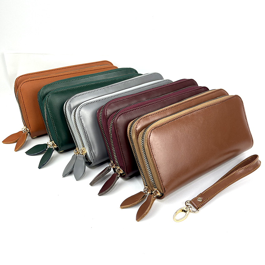 Jual Dompet Kulit Wanita ZHR Model Dua Resleting Bahan Kulit Sapi Jenis ...