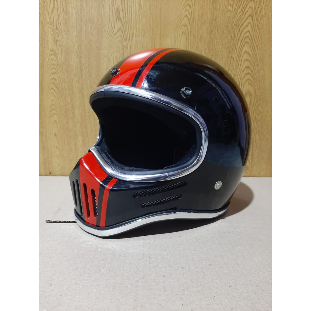 Jual Helm Custom M39 Bandit retro classic bobber Cakil fullface-helm ...