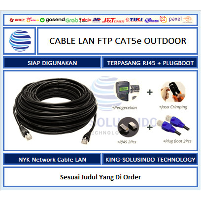 Jual Kabel LAN Outdoor Cat5e Cat5 5M 10M 15M 20M 25M 30M 35M 40M 45M ...