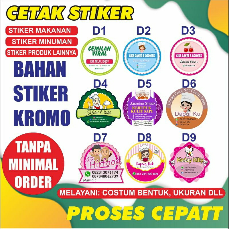 Jual STIKER MURAH FREE CUTTING/Stiker produk/labelmakanan/stiker ...
