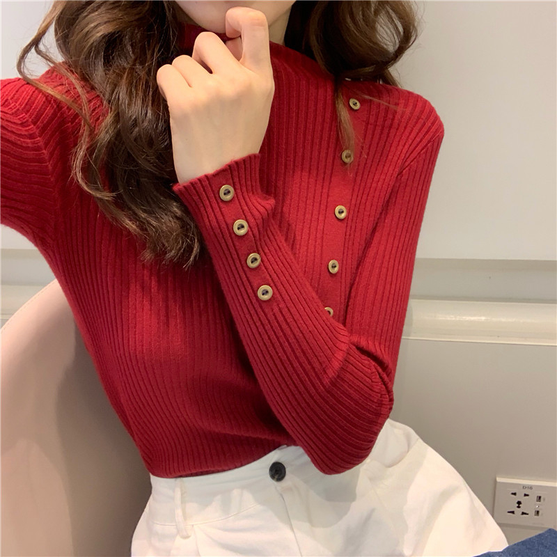 Jual AJW Turtleneck Knit Long Sleeve Korean Style Import Premium New Release TT | Atasan ...