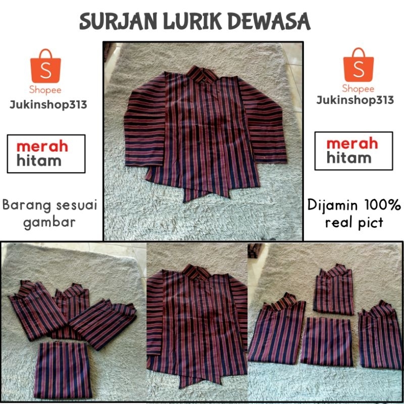 Jual BAJU SURJAN LURIK DEWASA| PAKAIAN ADAT KHAS JAWA TRADISONAL| BAJU ...
