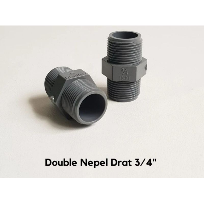 Jual Double Nepel PVC 1/2" Inch/ 3/4"/ Rucika Dobel Niple Drat Luar Kiri Kanan/ Nipel Nipple AW ...