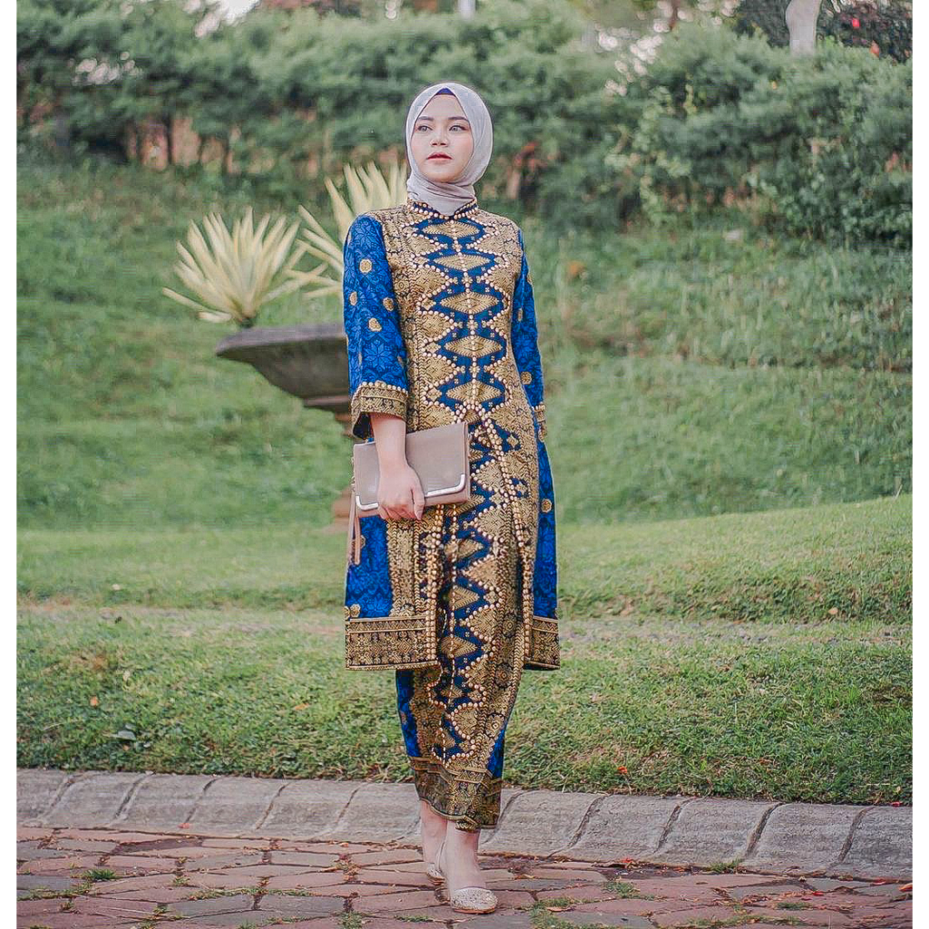 Jual Shirana Setelan Batik Couple Songket Palembang Baju Kondangan ...