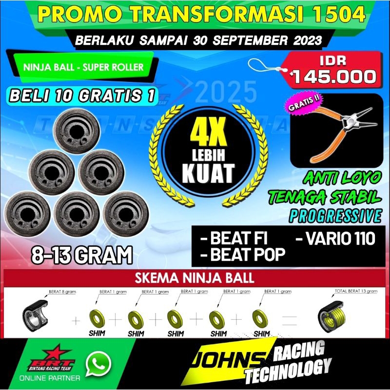 Jual Super Roller Ninja Ball BRT Vario 110 Beat Fi esp pop Scoopy Spacy ...