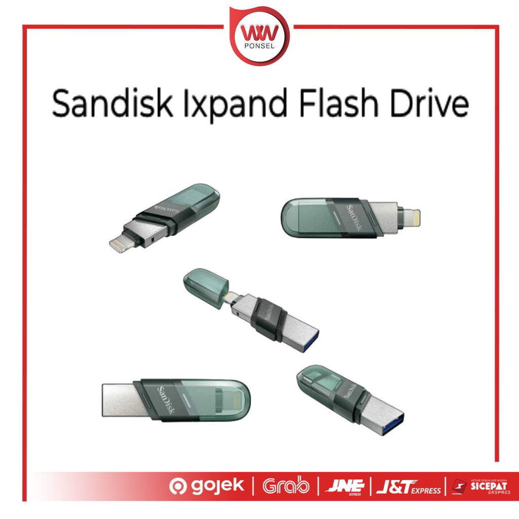 Jual SanDisk iXpand Flash Drive Flip OTG Apel | Shopee Indonesia