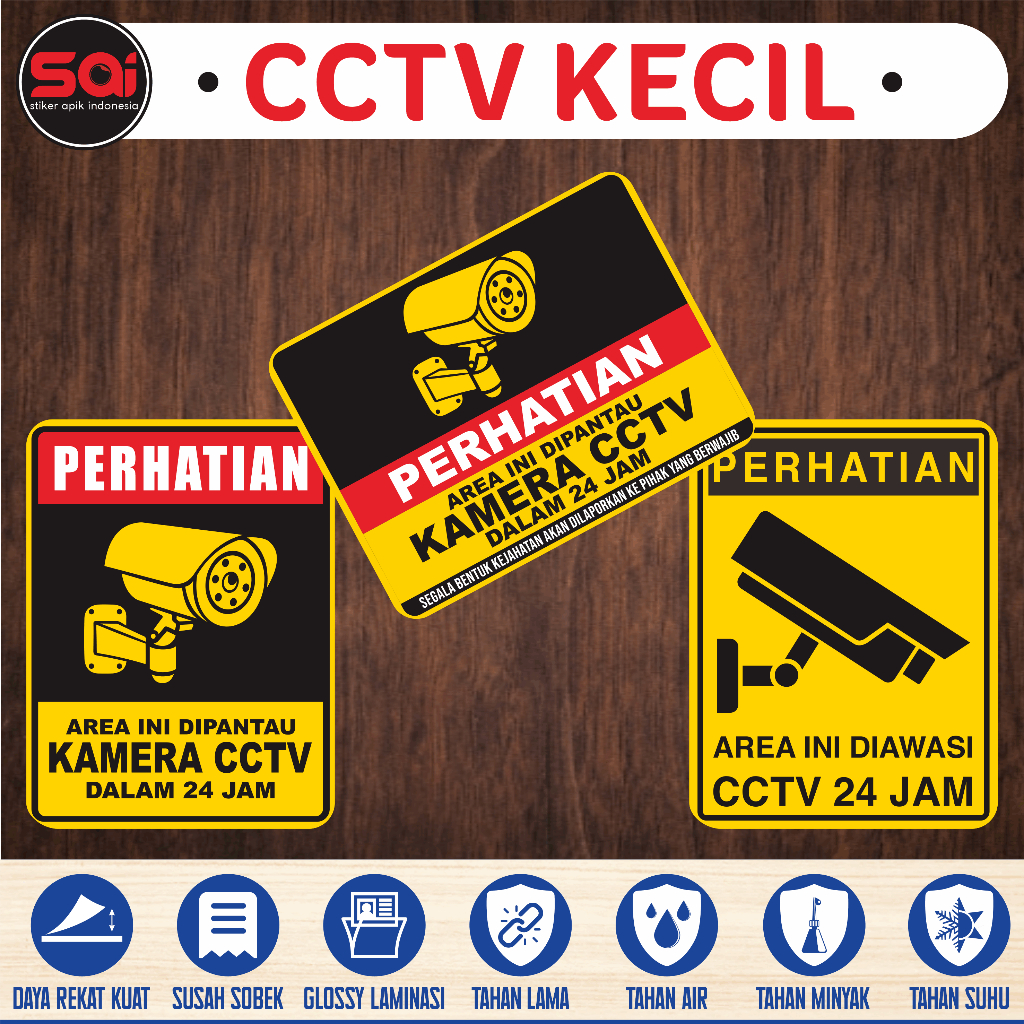 Jual STIKER VINYL CCTV KECIL LAMINASI GLOSSY | Shopee Indonesia