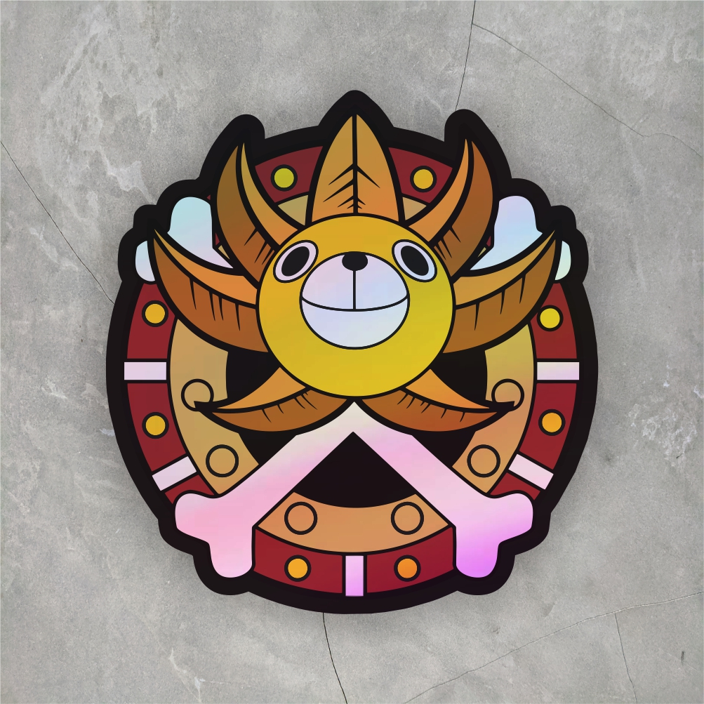 Jual Sticker One Piece Sunny Go hologram ukuran 5,6 cm sticker case hp ...
