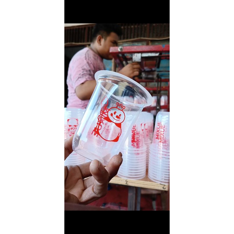 Jual Gelas cup Link MIXUE 14oz oval Sablon logo custom 1000 pcs ...