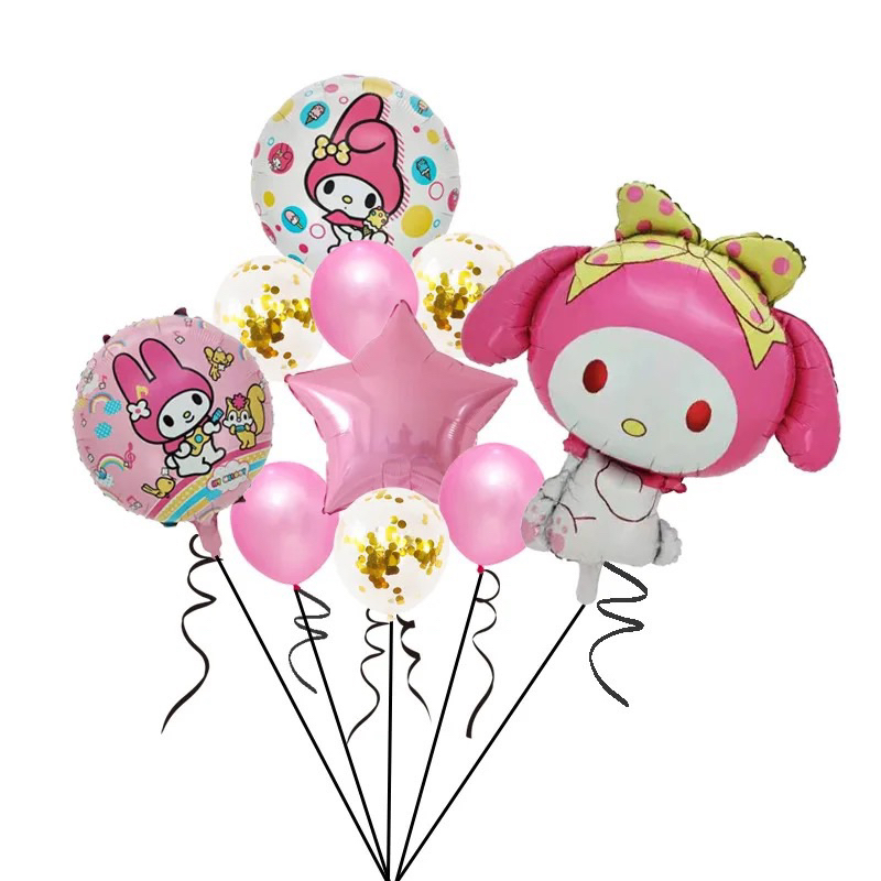 Jual PAKET BALON BINTANG LATEK CONFETTI SANRIO KUROMI MELODY | Shopee ...