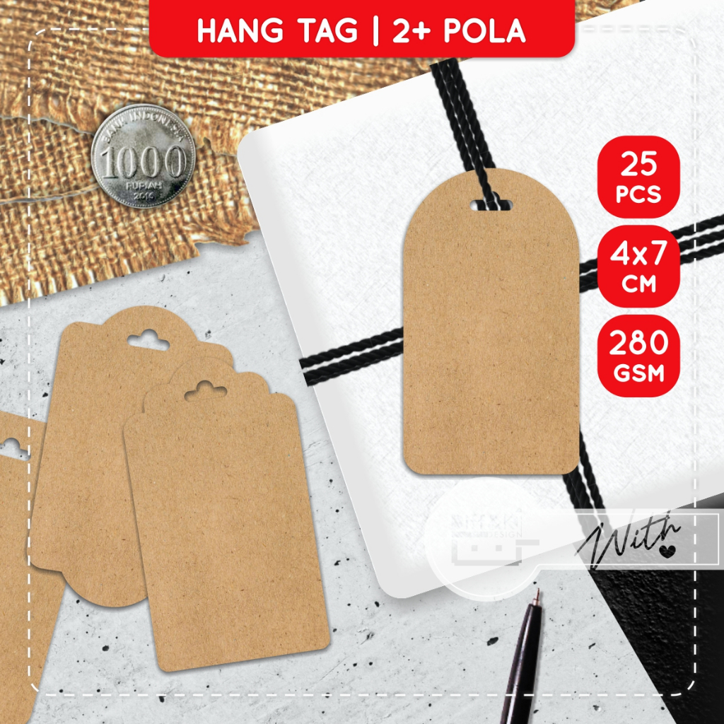 Jual Label Hang Tag Polos Persegi Panjang Kraft Rustic Vintage Hampers ...