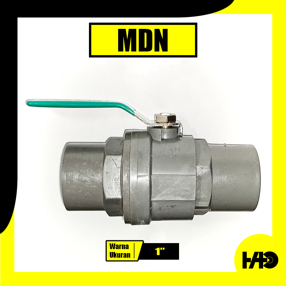 Jual Stop Kran Ball Valve PVC Gagang Stainless ukuran 1 inch -MDN- | Shopee Indonesia