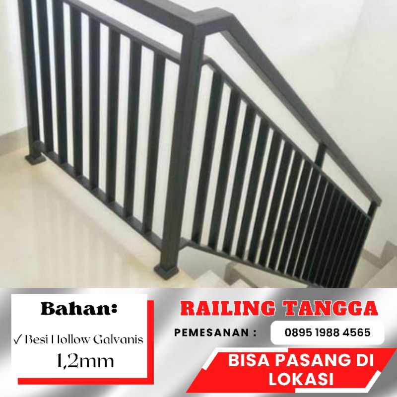 Jual RAILING TANGGA BESI HOLLOW GALVANIS TEBAL 1,2M | Shopee Indonesia